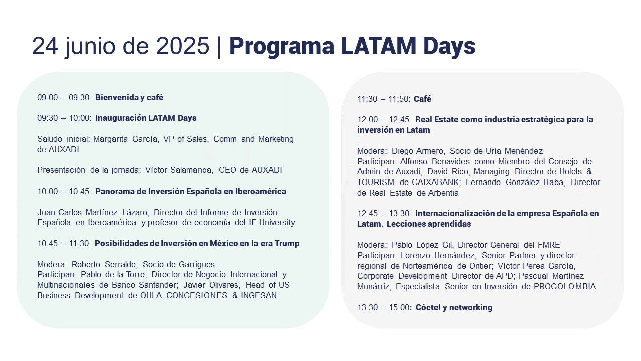 LATAM Days evento para CFO con interés en Latinoamérica | Auxadi